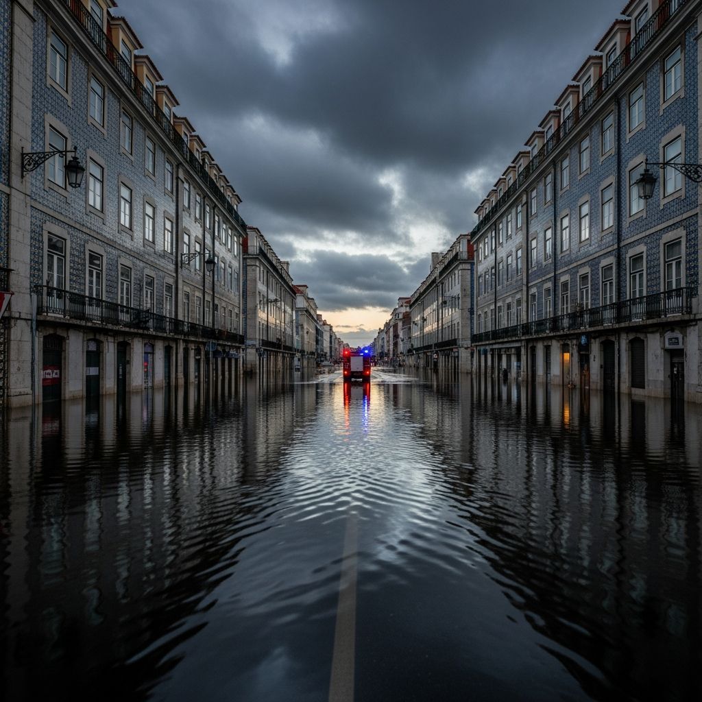 Lisbon floods: 415 emergency call-outs in overnight storm