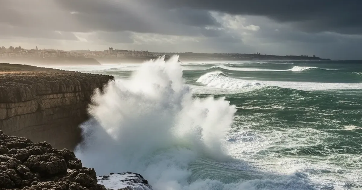 Storm Ingrid lashes Portugal with 15m waves and heavy snow