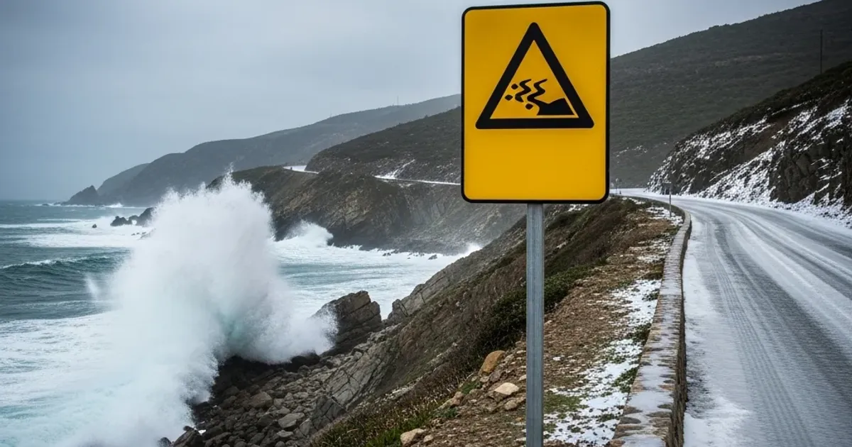 Yellow Alert in Portugal: Icy Roads and Rough Surf Hit 15 Districts